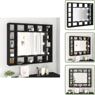 vidaXL Vidaxl - Armoire &agrave; miroir &agrave; led noir 91x15x76,5 cm - Armoire &agrave; Maquillage - Miroir Led - Meuble De Salle De Bain - Organisation Maquillage