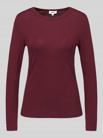 s.Oliver Red Label Slim Fit Langarmshirt aus reiner Baumwolle