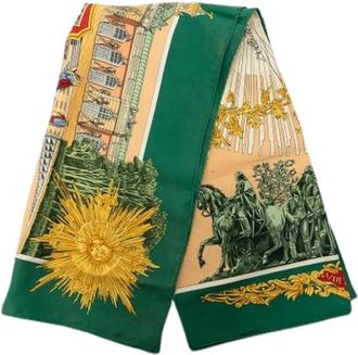 Herm&egrave;s Pre-owned Voltaire Sanssoucy Silk Scarf - Femme - Pre-owned - Vert - Taille: ONE Size