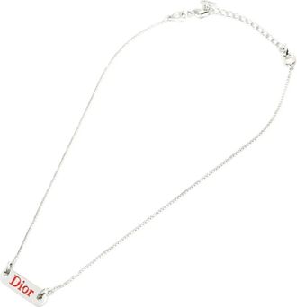 Dior 1990-2000s Halskette mit Logo - Silber