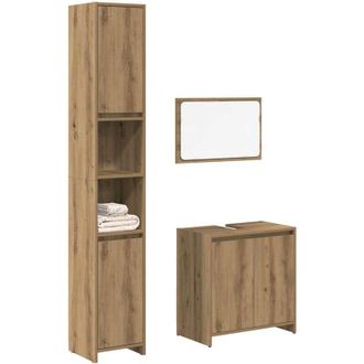 vidaXL vidaXL 3-tlg. Badmöbel-Set Artisan-Eiche Holzwerkstoff