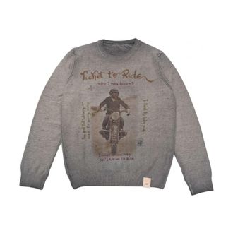 Bob Wendbarer Wollpullover mit Rundhalsausschnitt - - Knitwear - Herren - Grau - XL