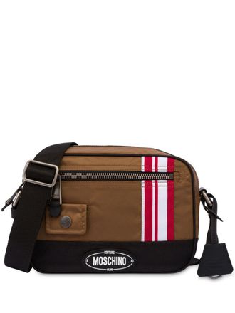 Moschino sacoche à logo appliqué - Marron