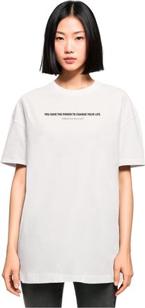 Merchcode Merchcode Womens MP0006611-Ladies WD-Believe In Yourself Oversized Boyfriend Tee T-Shirt, White, M