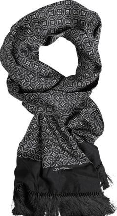 Dolce & Gabbana Femme, Accessoires, Noir, Taille: ONE Size Patterned Fringes Foulard Scarf