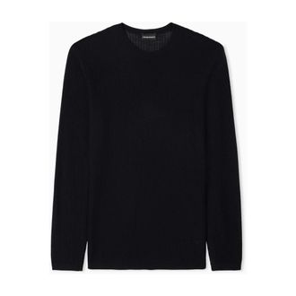 Emporio Armani Lyocell-Mischpullover in Zopfmuster - - Knitwear - Herren - Schwarzk - M