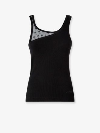 Pinko Cotton blend tank top with lace inserts - PINKO - gender_Woman