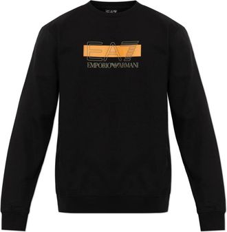 Emporio Armani Emporio Armani Ea7, Homme, Sweatshirts et sweats &agrave; capuche, Noir, Taille: XL SweaT-shirt &agrave; logo imprim&eacute;