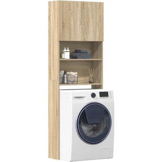 vidaXL Vidaxl - Meuble machine &agrave; laver ch&ecirc;ne sonoma - Bois ding&eacute;nierie r&eacute;sistant &agrave; lhumidit&eacute; - Design compact pour petits espaces - Grand espace de