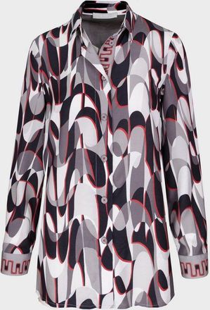 bianca Druckbluse DAIRA mit modernem Allover-Print und Hemdblusenkragen