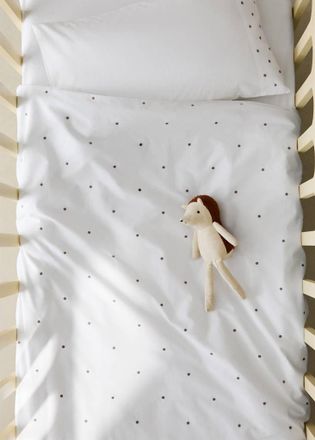 Mango Housse de couette berceau percale de coton plumetis 100x120cm marron moyen - Home - 100x120cm - MANGO HOME