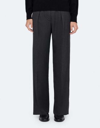 AllSaints Leonie pantalon en laine gris anthracite