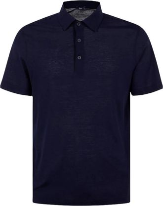 Herno Homme, Tops, Bleu, Taille: L Polo en cr&ecirc;pe jersey