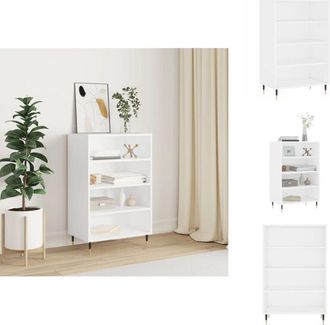 vidaXL Highboard Weiß 57x35x90 cm Holzwerkstoff - Sideboard - Hochschrank - Wohnzimmermöbel - Weißer Schrank - Regal