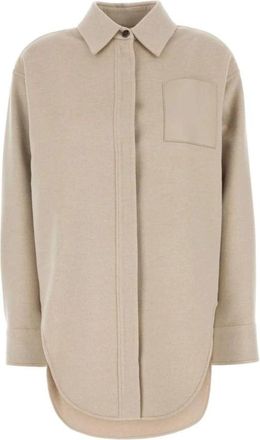 Loewe Femme, Vestes, Beige, Taille: 36 FR Chemise-Veste en Laine et Cachemire