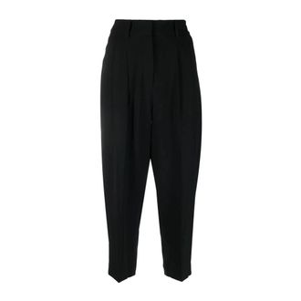 Michael Kors Schwarze Plissierte Crop-Formalhose - - Trousers - Damen - Schwarzk - 2XS