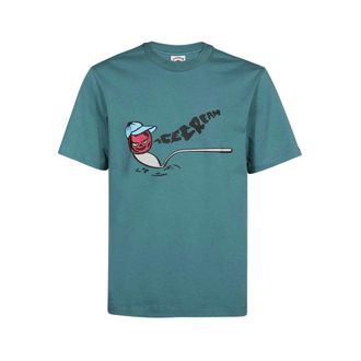 Icecream Icecream, Homme, Tops, Bleu, Taille: XS T-shirt en coton avec logo imprimé