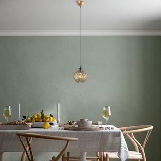 Opviq Elegant Gold Chandelier, Adjustable Height 35-115 cm, Metal Body, &Oslash;17 cm, E27 Socket (Max 40W), Stylish Lighting for Modern Homes, IP20 Rated