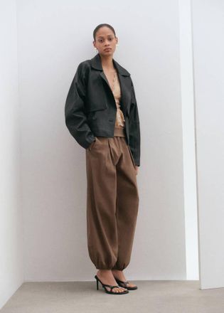 Mango Spitzen-Top mit Volants beige - Damen - S - MANGO