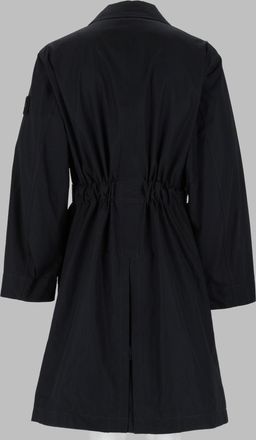 Stone Island Cotton Belted Trench Coat - Black