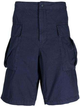 Aspesi short en coton &agrave; poches cargo - Bleu