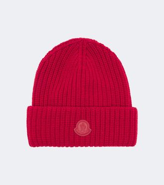 Moncler Bonnet en cachemire &agrave; logo
