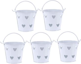Amosfun 5st Mini-lebensmitteleimer Pflanzk&uuml;bel Mini-eimer Party-eimer-beh&auml;lter Hochzeit Eimer Mini Verzinkte Eimer Minik&ouml;rbe S&uuml;&szlig;igkeiten Eimer Eiscreme Kunsth