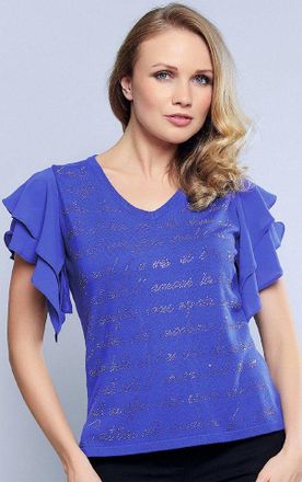 Passioni T-Shirt mit Fl&uuml;gel&auml;rmeln