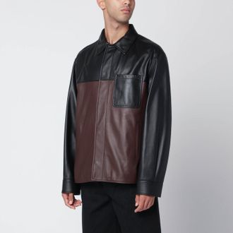 Loewe Schwarz/Burgunder Overshirt aus Leder