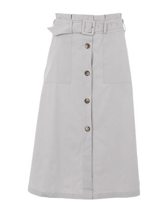 8 by YOOX COTTON BLEND TWILL FULL-BUTTON A-LINE UTILITY SKIRT