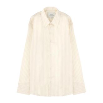 STUDIO NICHOLSON View Gestreiftes Hemd mit Knopfleiste - - Shirts - Herren - Beige - XL