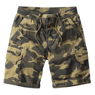 Generic Camouflage Kurze Hosen Herren Cargo Jeans Militär Cargohose Herren Sommer Kurz Chino Cargoshorts mit Multi Taschen und Tunnelzug Bermuda Shorts Outdoo
