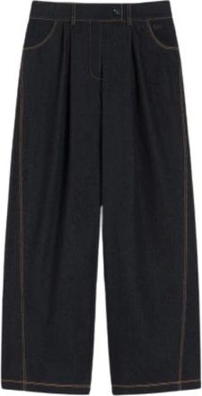 Max Mara Femme, Jeans, Bleu, Taille: 42 FR Pantalon en jersey effet denim