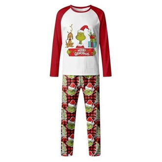 Generic Le Grinch Pyjama Noel Famille De Grinch Couple Ensembles Ensemble Hiver Chaud Et Doux Homme Enfant Deguisement Bebe Noël Vetement Femme Adulte Costume