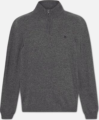 Timberland Cohas Brook Pullover aus Merinowolle mit 1/4-Rei&szlig;verschluss f&uuml;r Herren in Grau, Herren, Grau, Gr&ouml;&szlig;e