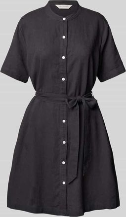 Moss Copenhagen Knielanges Leinenkleid mit Stehkragen Modell Pennie Ginia