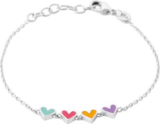 Brillaxis Bracelet enfant argent coeurs mutlicolores