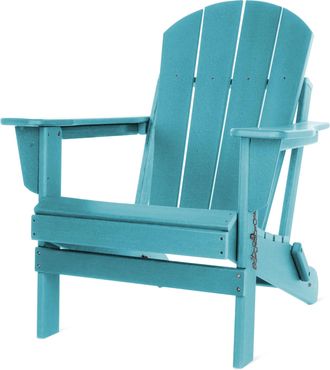 Normani Original Adirondack Stuhl - Klappbarer Gartenstuhl in Holzoptik - Gemütlicher Gartensessel aus stabilem, recyceltem und langlebigem HDPE - 150 Kg Trag