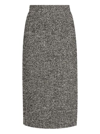 Dolce & Gabbana jupe crayon mi-longue en tweed - Noir