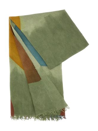 Exquisite J &eacute;charpe frang&eacute;e &agrave; motif g&eacute;om&eacute;trique - Vert