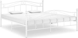 vidaXL Bett Wei&szlig; Metall 160x200 cm Vidaxl