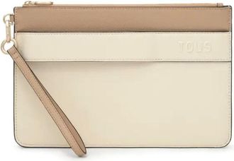 Tous Tous, Femme, Sacs, Beige, Taille: ONE Size Audree Saffiano Clutch