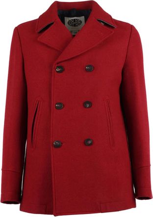 Camplin Doppelreihiger Mantel - Rot