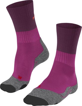 Falke Damen Wandersocken TK2 Explore W SO Wolle Funktionsmaterial antiblasen dick 1 Paar, Lila (Radiant Orchid 8692), 35-36