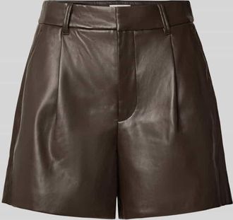 Only Relaxed Fit Shorts mit Bundfalten in Lederoptik LEA