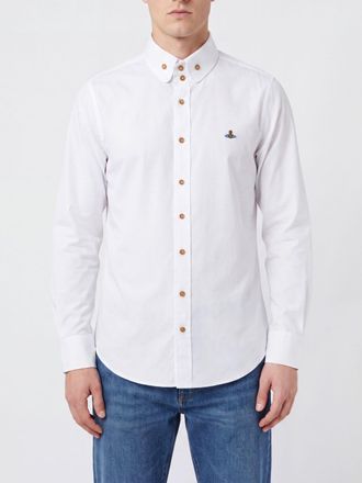 Vivienne Westwood Chemise en popeline de coton avec logo Orb et col boutonn&eacute;