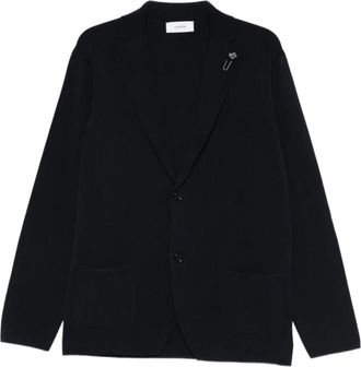 Lardini Homme, Vestes, Bleu, Taille: 2XL Cardigan &agrave; poches avec d&eacute;tail floral