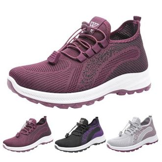 Generic Chaussures de marche &agrave; enfiler pour femme en maille respirante et l&eacute;g&egrave;re - Baskets orthop&eacute;diques d&eacute;contract&eacute;es pour femme - Coupe large - Antid&eacute;rapant