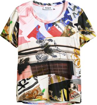 Desigual Damen 25SWTK14 T-Shirt, Material FINISHES, XL