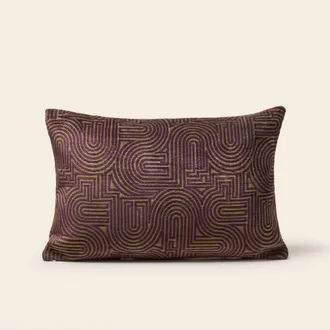 Madura Housse De Coussin Klark Kaki et prune - MULTICOLORE